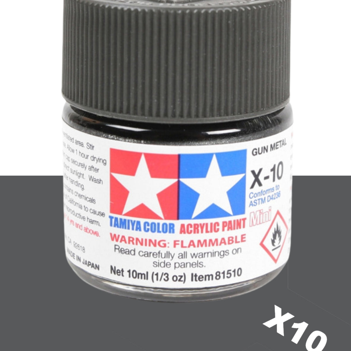 Tamiya Acrylic Paint Mini 10ml : X10 Gun Metal – Union Gundam