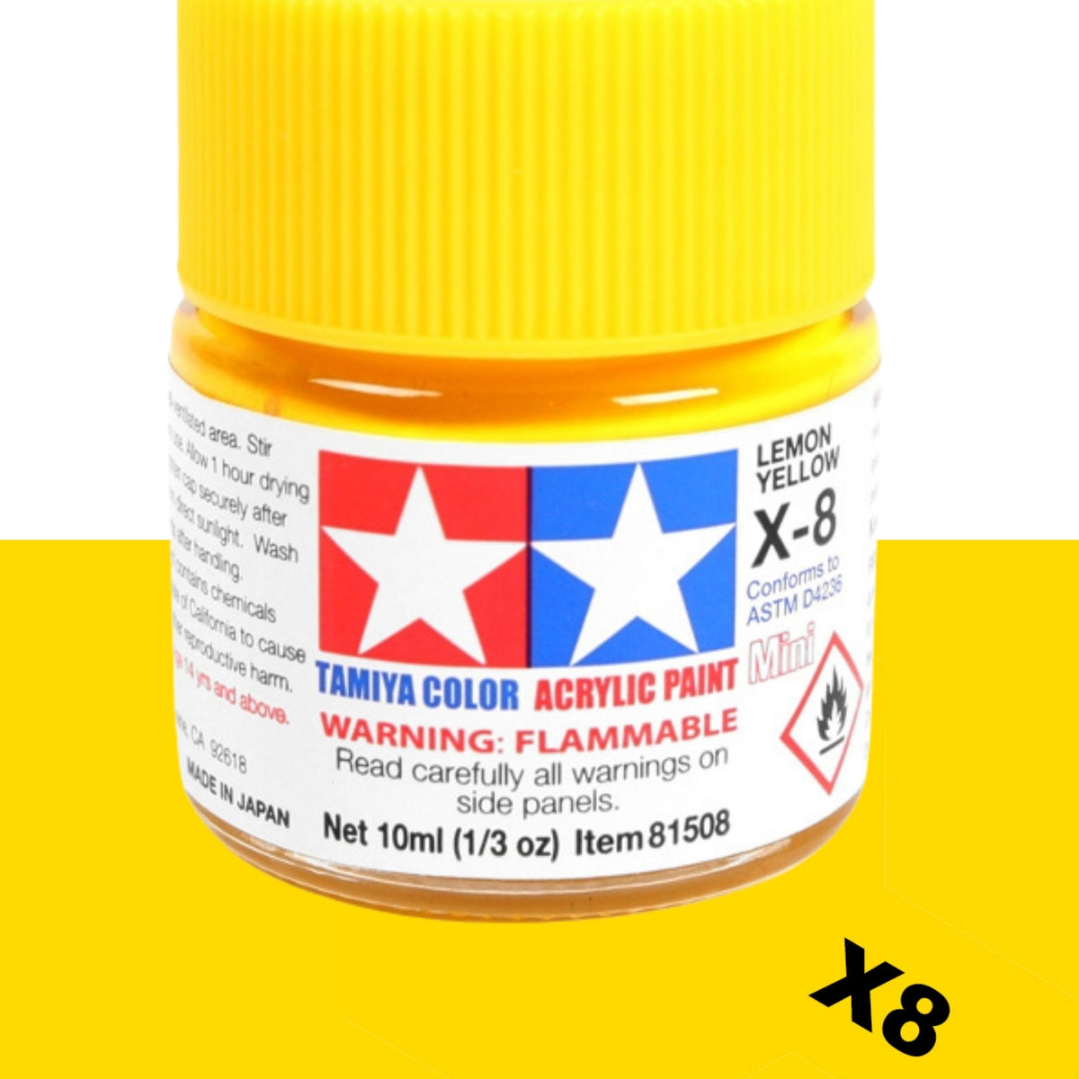 Tamiya Acrylic Paint Mini 10ml : X8 Lemon Yellow – Union Gundam