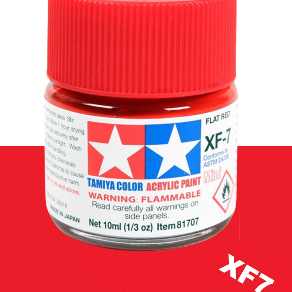 Tamiya Acrylic Paint Mini 10ml : XF7 Flat Red – Union Gundam